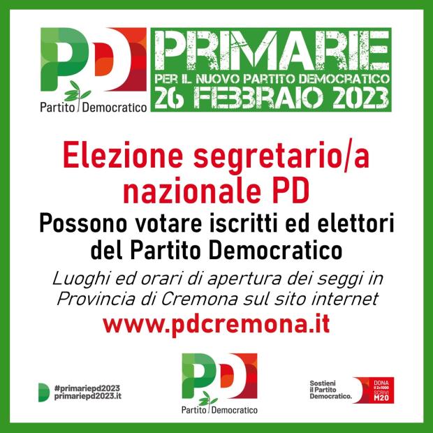 Primarie Pd Si Vota Domenica 26 Febbraio 2023 I Seggi Di Cremona E